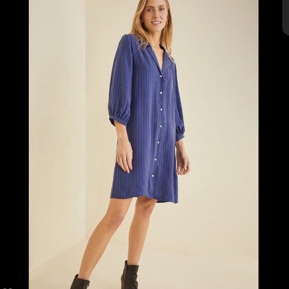 Amour Vert | Dresses | Amour Vert Ivonne Navy Blue Shirt Dress | Poshmark